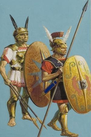 'Samnite and Roman Soldiers' Giclee Print - Severino Baraldi | Art.com