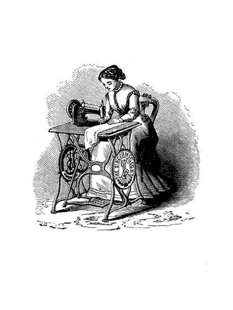 'Sewing Machine by Isaac Merritt Singer, 1880' Giclee Print | Art.com