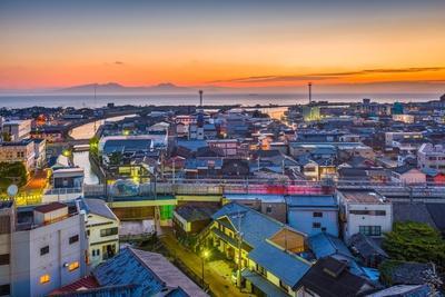 'Shimabara, Japan town skyline at dawn' Photo | Art.com