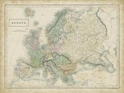'Map of Europe' Art Print - Sidney Hall | Art.com