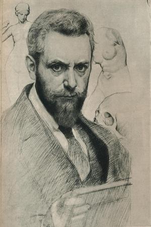 Portrait of the Artist: Pencil Drawing by Sigmund Lipinsky, c1893-1924 ...