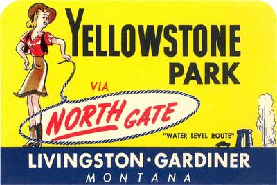 Sign for North Gate, Yellowstone National Park Art Print | Art.com
