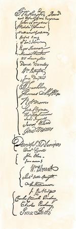Signatures of Leading Members of Constitutional Convention, 1787 Giclee ...