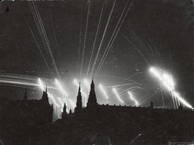 'Silhouette of the Embattled Kremlin During German Bombing Raid on the ...