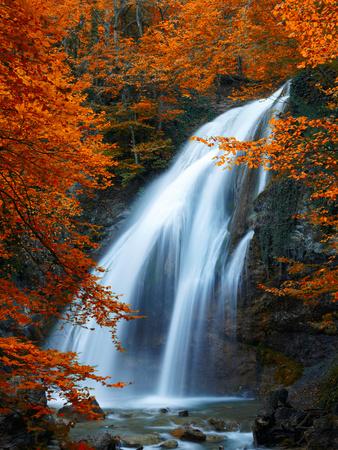 'Beautiful Waterfall. Autumn' Photographic Print - silver-john | Art.com