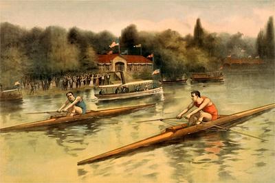 'Single Rowing Competition' Art Print | Art.com