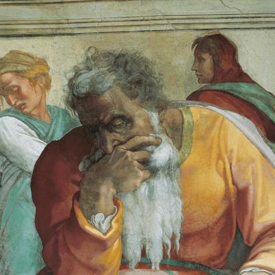 'Sistine Chapel Ceiling, Prophet Jeremiah' Art Print - Michelangelo ...