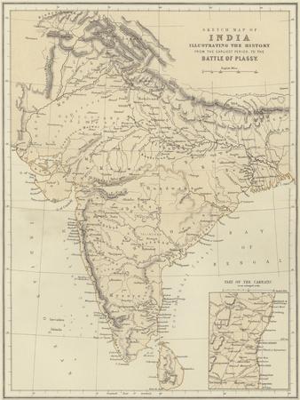 Sketch Map of India Illustrating the History from the Earliest Period ...