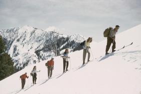 'Skiers on the Slopes of Sun Valley Ski Resort, Idaho, April 22, 1947 ...