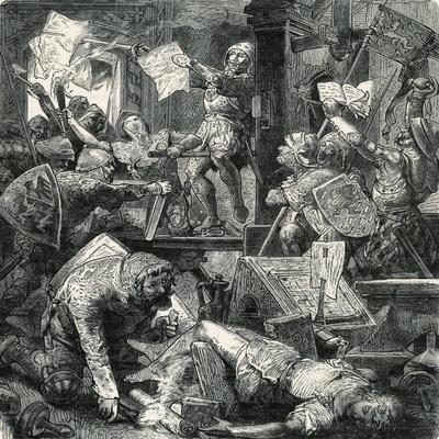 Soldiers Destroying Printing Presses Giclee Print | Art.com