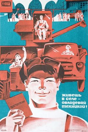'Soviet Mechanisation of Agriculture Poster' Giclee Print | Art.com