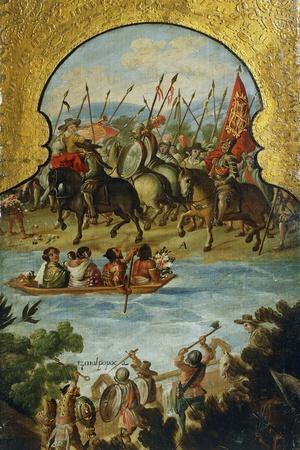 'Spanish Troops Arriving in Tenochtitlan in 1520' Giclee Print | Art.com