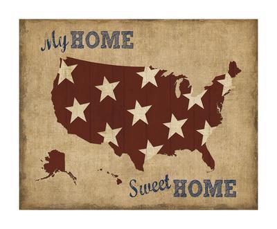 'My Home Sweet Home USA Map' Giclee Print - Sparx Studio | Art.com