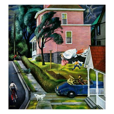 '"Spring Storm Blowing In", April 26, 1952' Giclee Print - John Falter ...