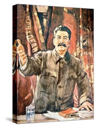 Stalin Making a Speech in the 1930S Stretched Canvas Print | Art.com