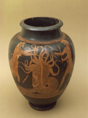 'Stamnos Depicting Herakles and Hydra, 480-460 Bc, Red-Figure Pottery ...