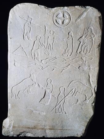 'Stele Depicting Scenes of Everyday Life, Picene Culture' Giclee Print ...