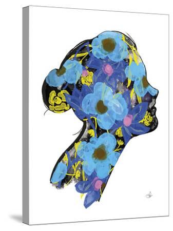 'Floral Profile - Bloom' Stretched Canvas Print - Stella Chang | Art.com