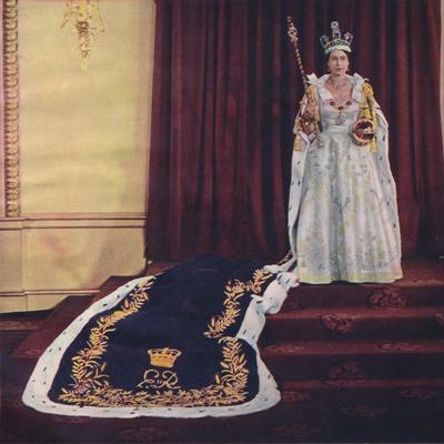 'Queen Elizabeth II in coronation robes, 1953' Giclee Print - Sterling ...