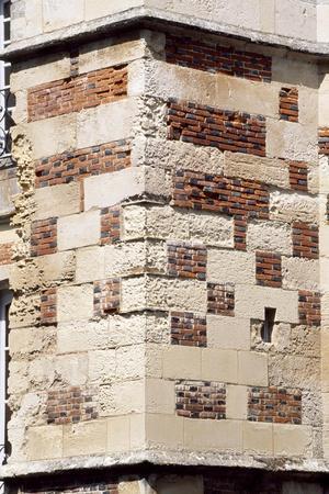 Stone and Brick Wall Facade of Castle of O, Mortree, Lower Normandy ...