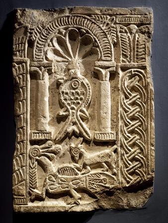 'Stone with Relief Depicting Fish' Giclee Print | Art.com