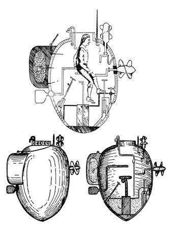 'Submarine: Turtle, 1776' Giclee Print | Art.com