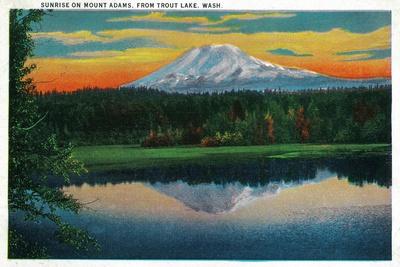 'Sunrise on Mount Adams from Trout Lake, WA - Mt. Adams, WA' Art Print ...