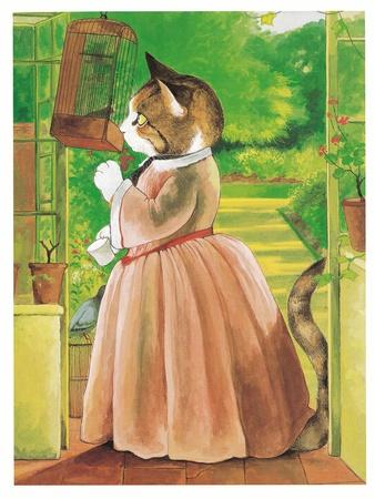 Illustration from Pre-Raphaelite Cats (Pub. 1999) Giclee Print - Susan ...