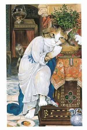 Illustration from Pre-Raphaelite Cats (Pub. 1999) Giclee Print - Susan ...