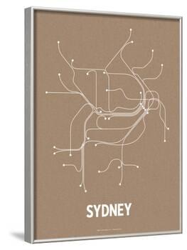 'Sydney (Packing Brown & White)' Framed Art Print - Line Posters | Art.com