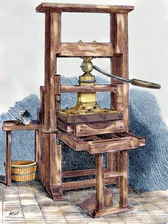 'Printing Press Used by Benjamin Franklin (1706-1790).' Giclee Print ...