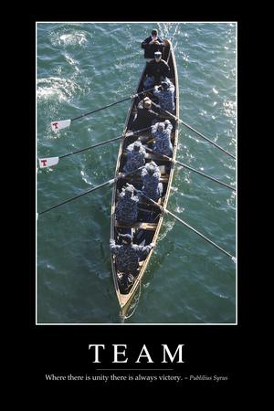 Teamwork Rowing Poster