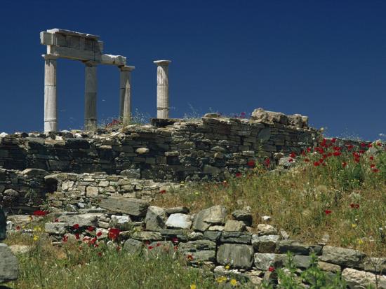 Temple of Apollo, Delos, UNESCO World Heritage Site, Greek Islands ...
