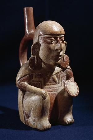 'Terracotta Vase in Shape of Warrior, Moche or Mochica Culture' Giclee ...