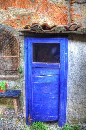 'Italy, Monterigioni, Old Hand Painted Doors in Back Alley of Town ...