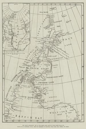 The Arctic Expedition, Map of the Smith Sound Route to the North Polar ...