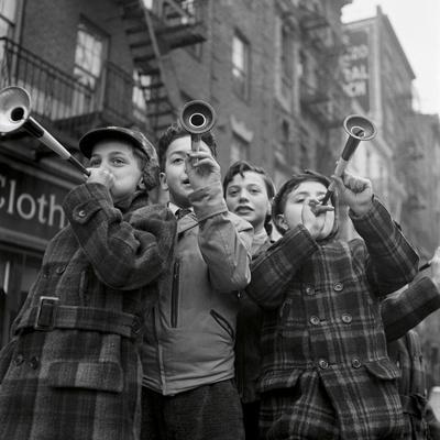 'Blowing horns on Bleeker Street' Giclee Print - The Chelsea Collection ...