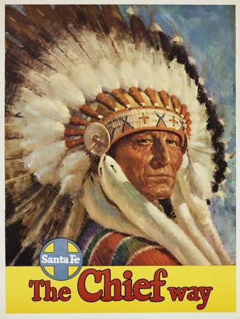 The Chief Way Santa Fe Railway Poster Giclee Print | Art.com