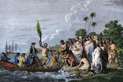 The Debarkment of Captain James Cook (1728-1779, British Explorer) on ...