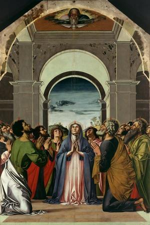 The Descent of the Holy Spirit. Central Panel of Polyptich of the ...