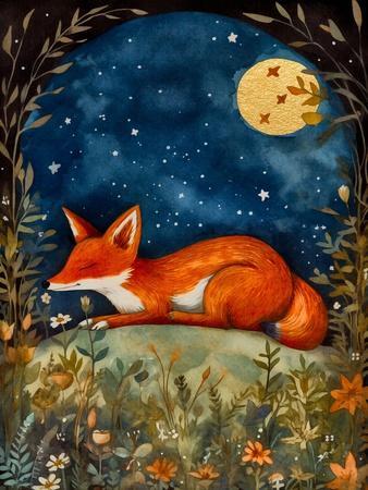 'Sleeping Fox' Art Print - The Dutch Lady | Art.com