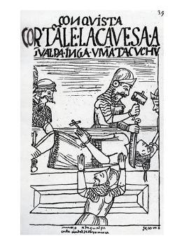 'The Execution of the Inca King Atahualpa (Woodcut)' Giclee Print ...