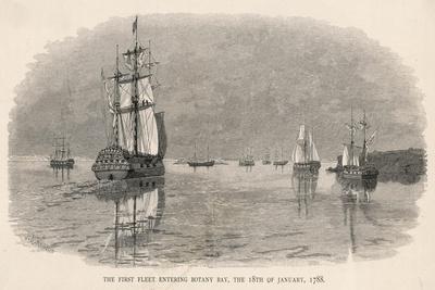 'The First Fleet from England Enters Botany Bay' Art Print | Art.com