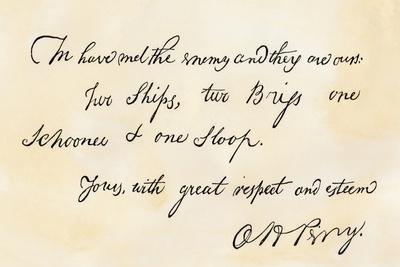 'The Handwritten Note by Oliver H. Perry (1785-1819) Proclaiming His ...