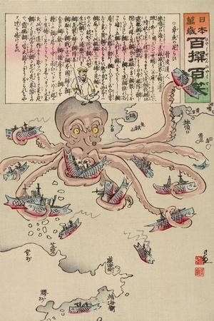 'The Japanese Octopus of Port Arthur' Art Print | Art.com