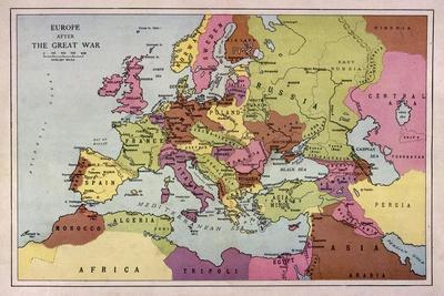 'The Map of Europe after World War One' Photographic Print | Art.com