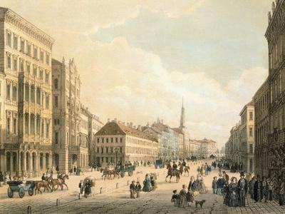 The Praterstrasse in Vienna, Austria 19th Century Giclee Print | Art.com