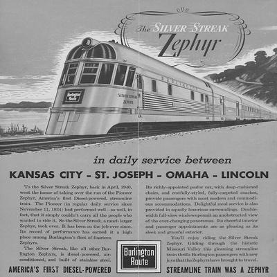 'The Silver Streak Zephyr Brochure' Giclee Print | Art.com