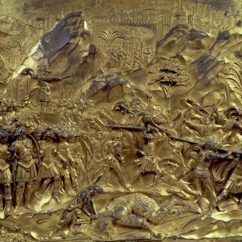 'The Story of David and Goliath, One of Ten Relief Panels from the ...