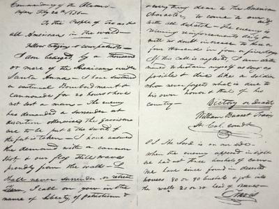 'The Victory of Death Letter Written by the Alamo Commander William Barret Travis, 1836' Giclee ...